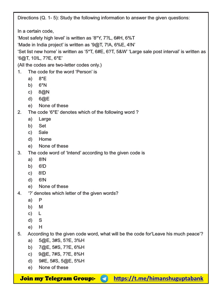 Coding and Decoding-3 by Himanshu Sir | PDF | Numbers | Semiotics