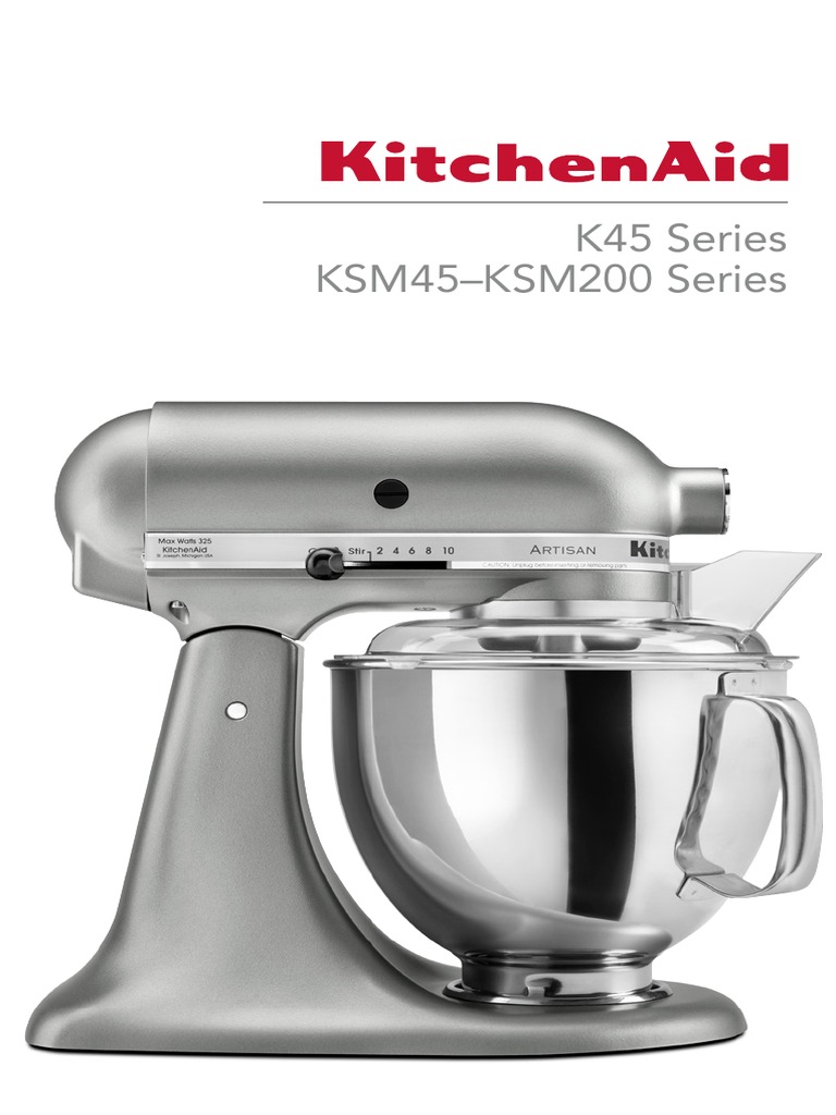 KitchenAid K45 Stand Mixer Manual | PDF | Cakes | Batter (Cooking)
