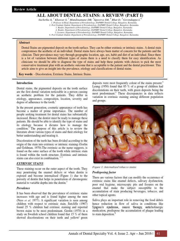 Stain1 Pdf Pdf Tooth Enamel Tooth