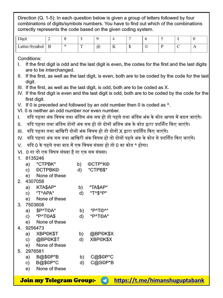Coding and Decoding-2 by Himanshu Sir PDF | PDF