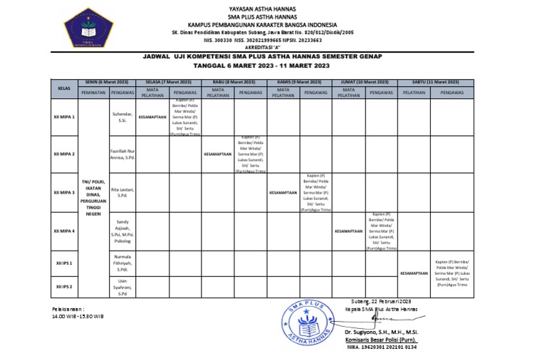 Jadwal Ujikom Bimbkar 2023 PDF | PDF