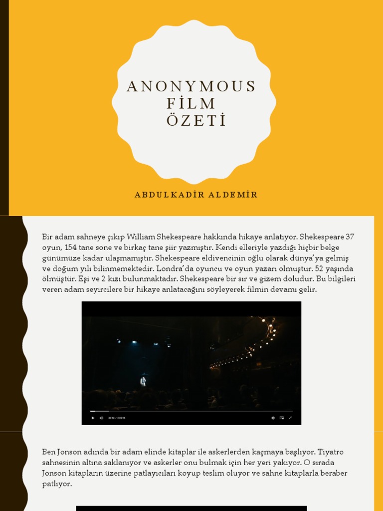 Abdulkadir Aldemir Anonim Filmi | PDF