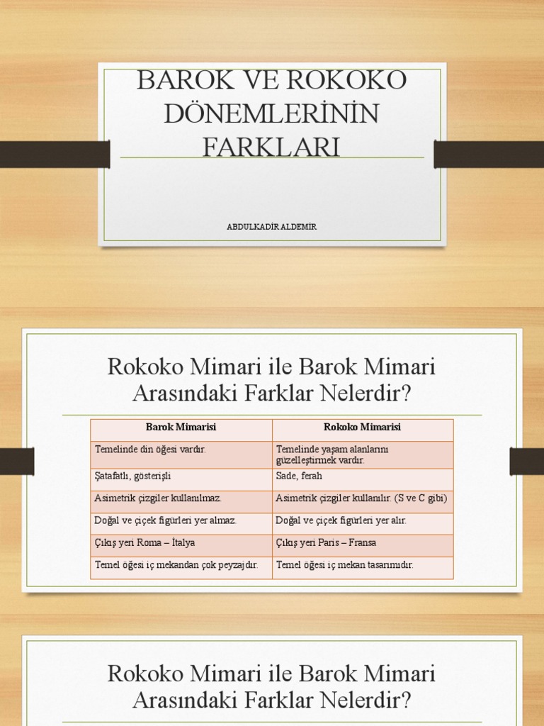 Abdulkadir Aldemir (Barok Ve Rokoko Arasındaki Fark) | PDF