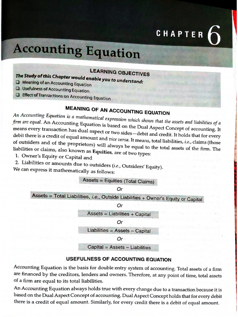 Accounting Equation PDF | PDF