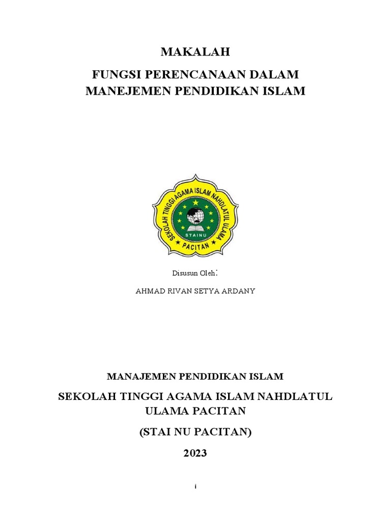 Makalah Fungsi Perencanaan | PDF