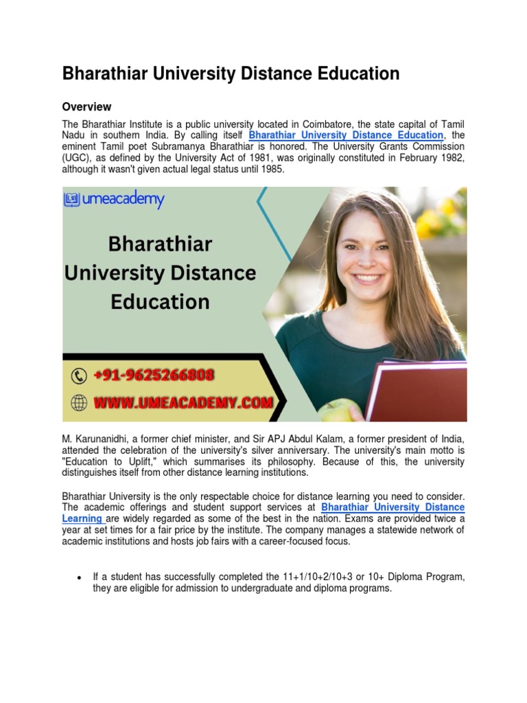 Bharathiar University Distance Education 000022222 | PDF | University ...