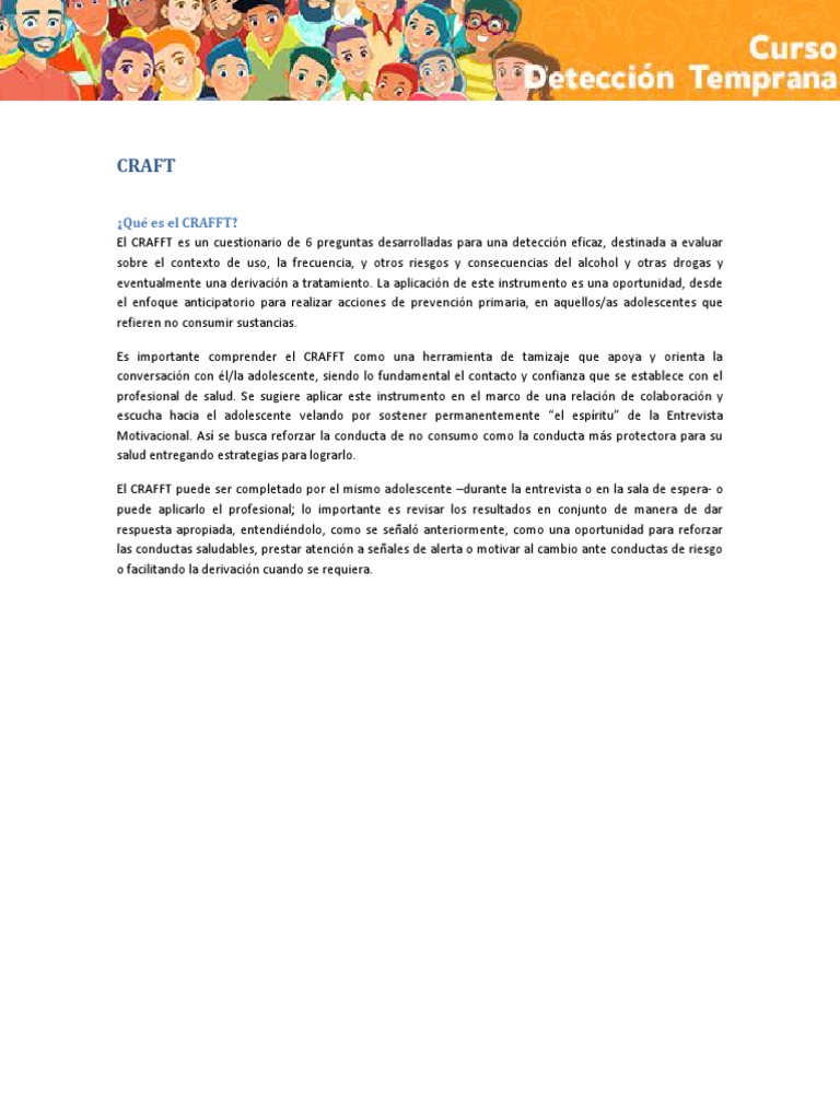 Ficha CRAFFT: Herramienta de Tamizaje | PDF