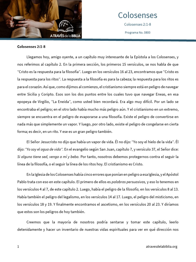 Colosenses 2,1-7 | PDF | Cristo (título) | Pablo el apóstol