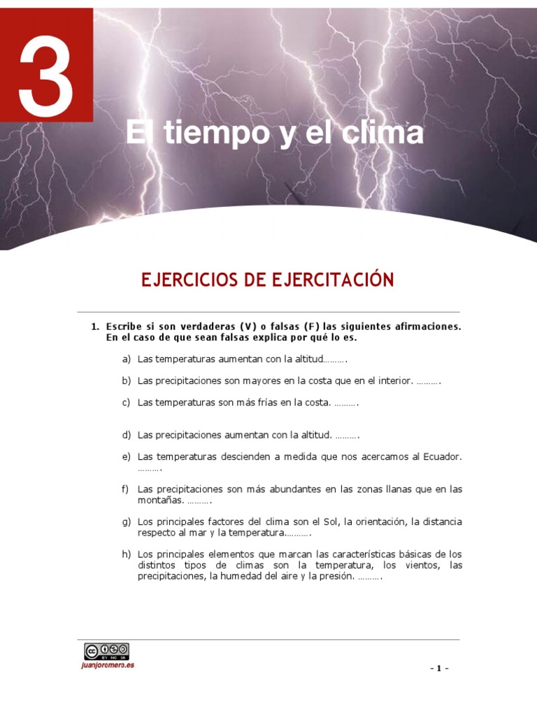 Ejercicios de Climatología | PDF | Clima | Herida