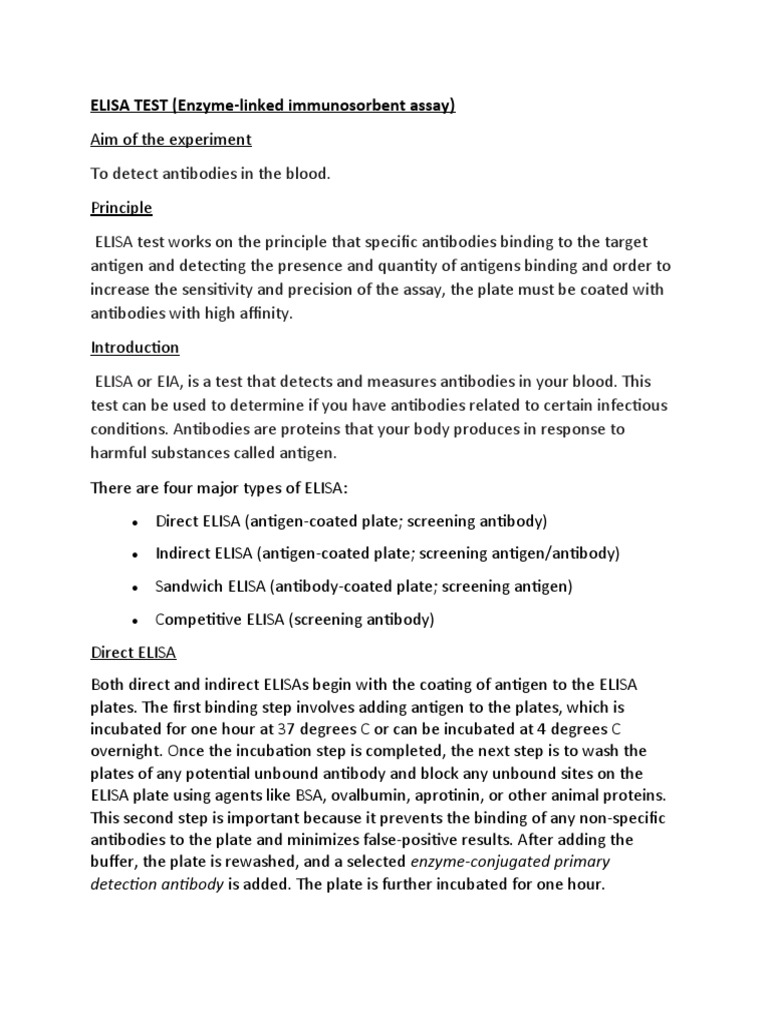 Elisa Test | PDF | Elisa | Medical Specialties