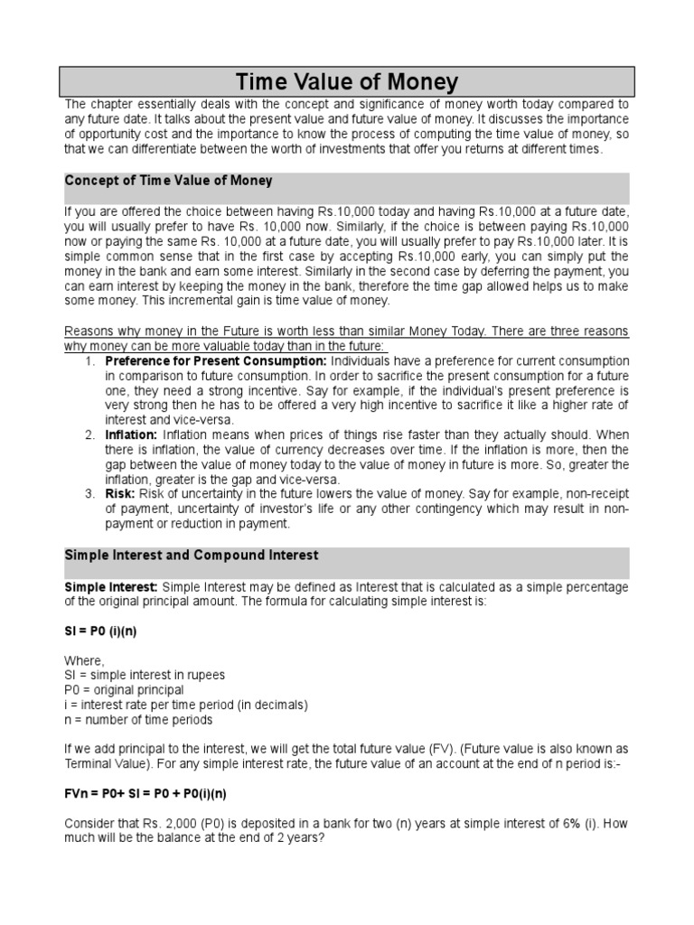 Time Value of Money | Download Free PDF | Present Value | Interest