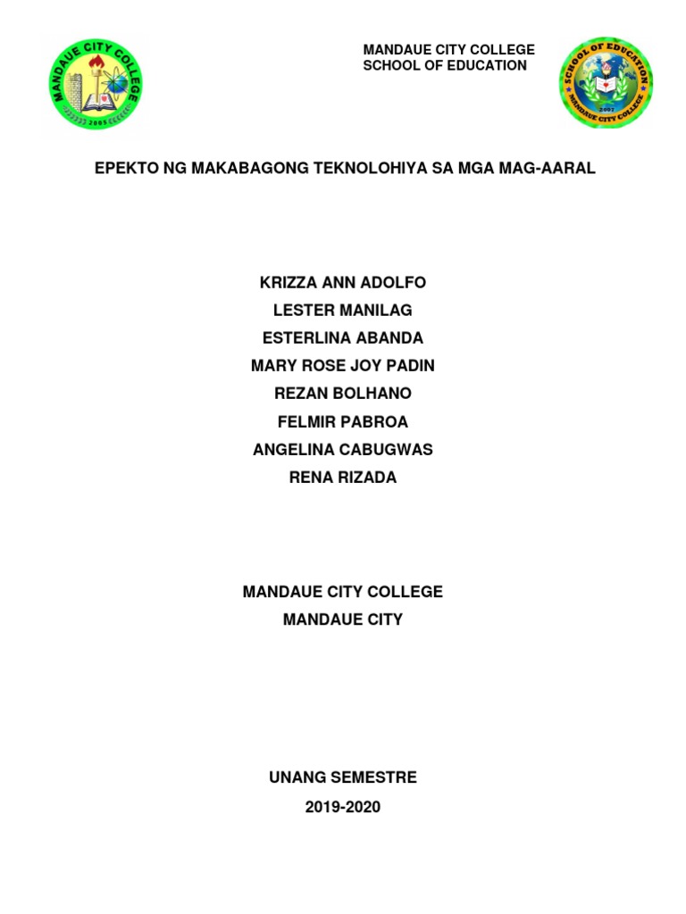 Epekto NG Makabagong Teknolohiya Sa Mga Mag Aaral Thesis PDF | PDF