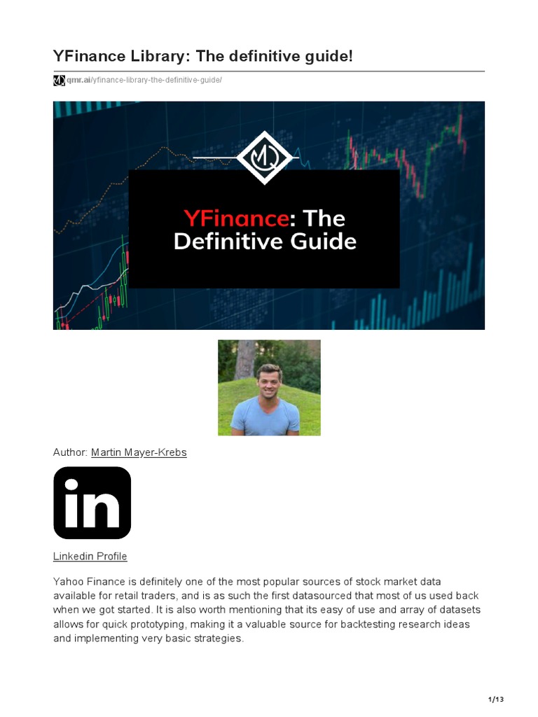 QMR - Ai-Yfinance Library The Definitive Guide | PDF | Option (Finance ...