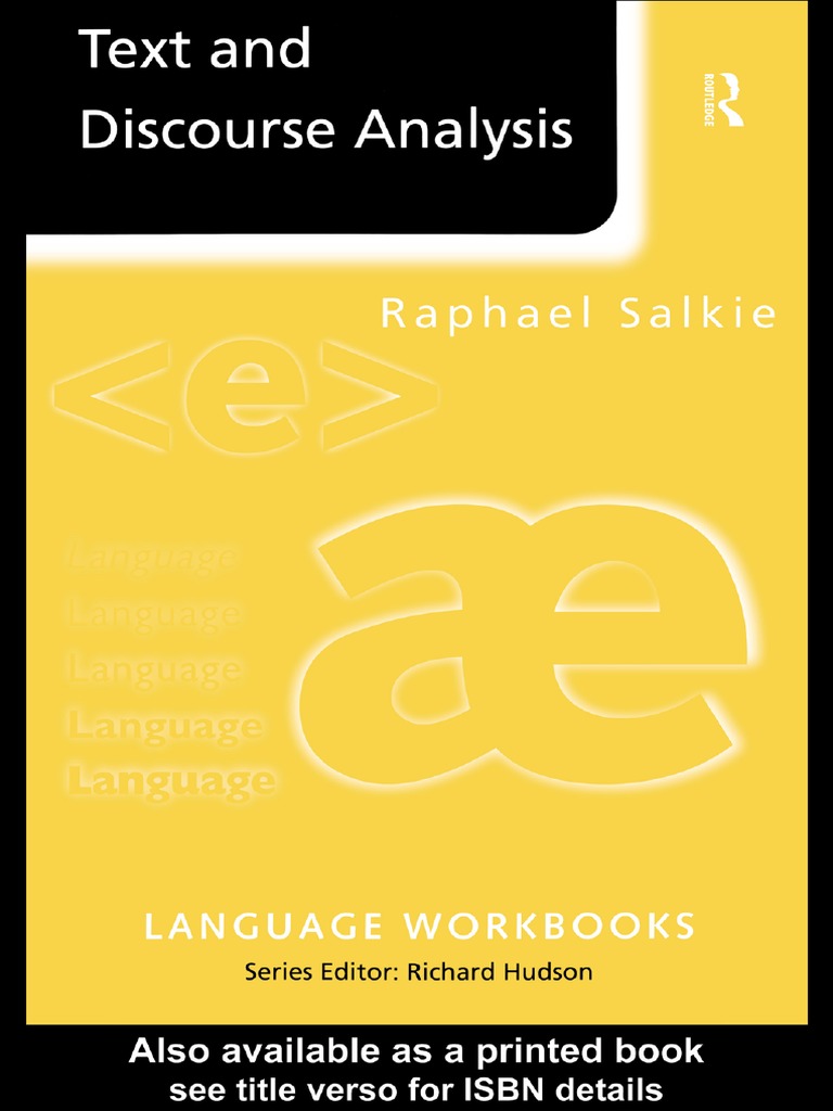 Topic 32 Discourse And Text Pdf Linguistics Grammar