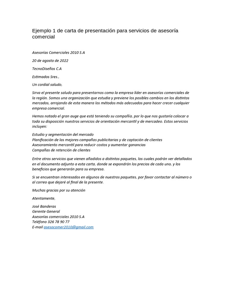 Ejemplos-de-Carta de Presentacion para Servicios-11 | PDF | Business | Economias