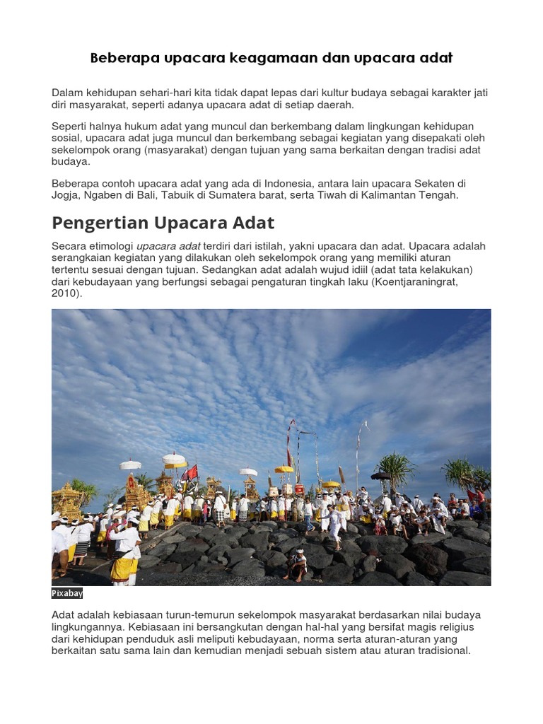 Beberapa Upacara Keagamaan Dan Upacara Adat PDF | PDF