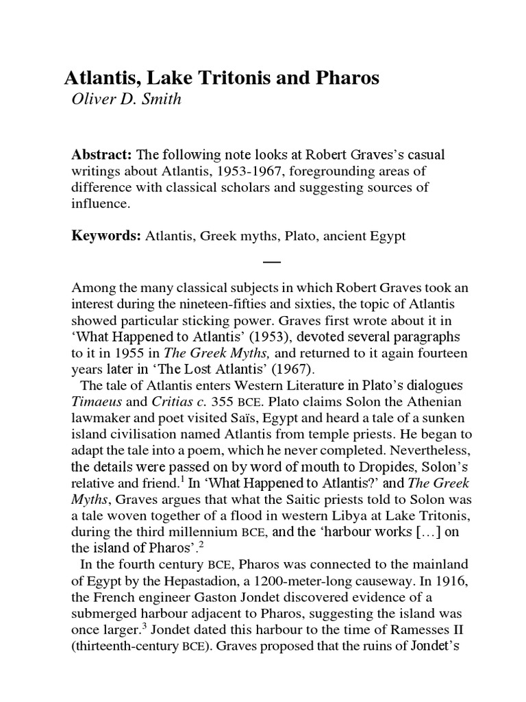 Atlantis Lake Tritonis and Pharos PDF | PDF | Atlantis
