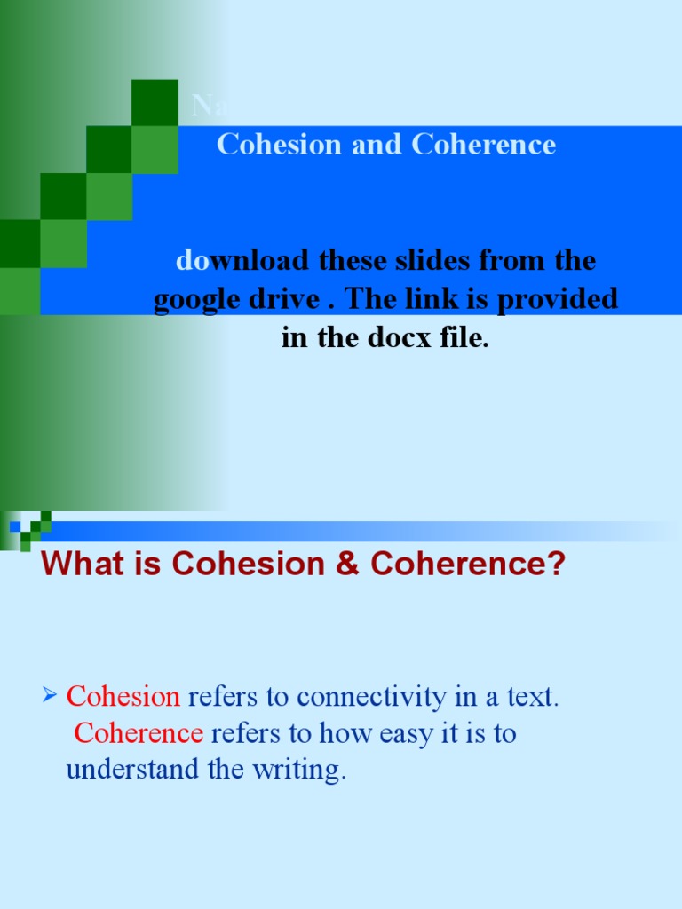 Cohesion and Coherence - Reduced | PDF | Pronoun | Syntactic Relationships