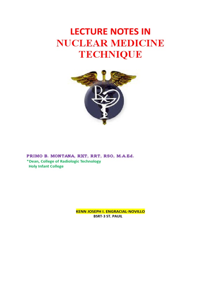 Lecture Notes In Nuclear Medicine Edited Version Pdf Radioactive