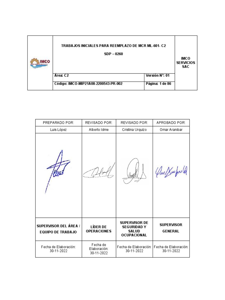 Imco Mip21a08 2200543 PR 002 | PDF | Seguridad y salud ocupacional