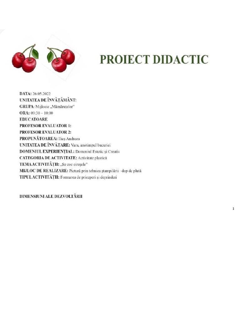 Ed. Plastica - Proiect de Lectie Gradinita | PDF