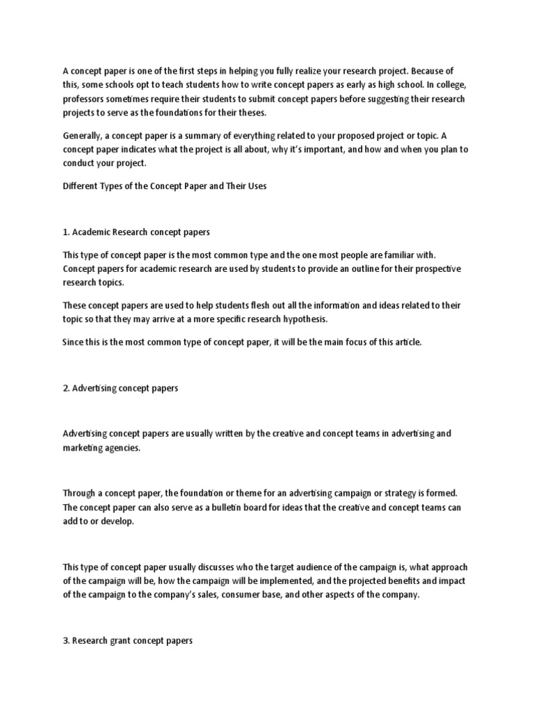 Writing Effective Concept Papers | PDF | Citation | Concept