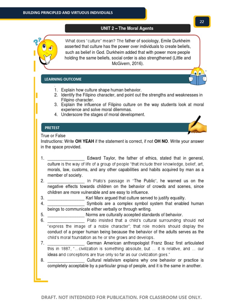 Unit II - The Moral Agents | PDF | Virtue Ethics | Virtue