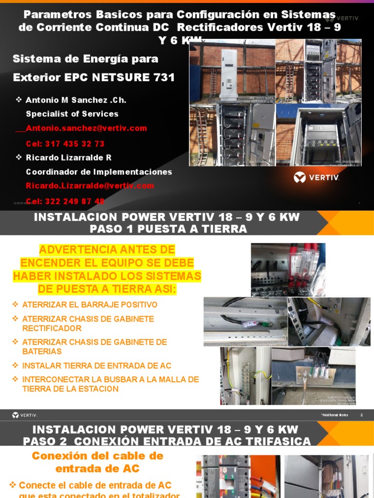 Configuracion Basica Rectificador Vertiv Netsure Serie 701 18 KW | PDF ...