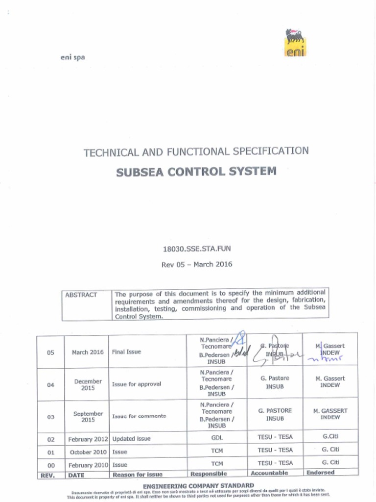 Subsea Control System SPC 18030e05 | Download Free PDF | Pipe (Fluid Conveyance) | Reliability ...