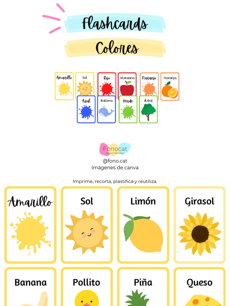 Flashcards de Colores para Imprimir | PDF