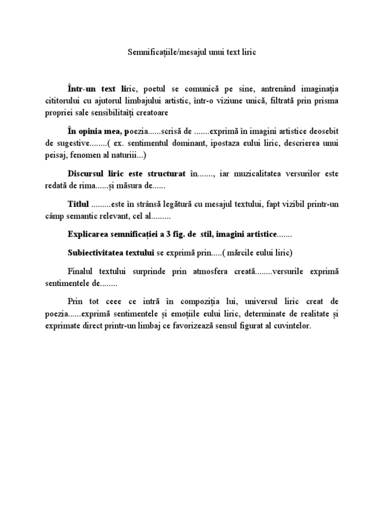 Mesaj Text Liric | PDF