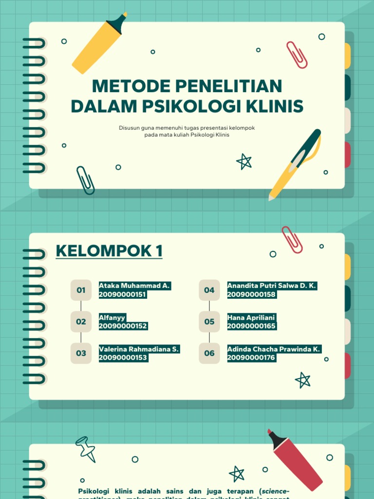 Kelompok 1 - D - Metode Penelitian Dalam Psikologi Klinis | PDF