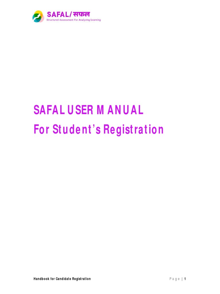 SAFAL Exam Candidate Registration Guide | PDF