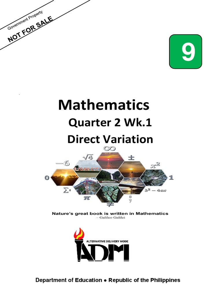 MAth9 Q2 Mod2 W1 .DirectVariation Version3-1 | PDF | Equations | Multiplication