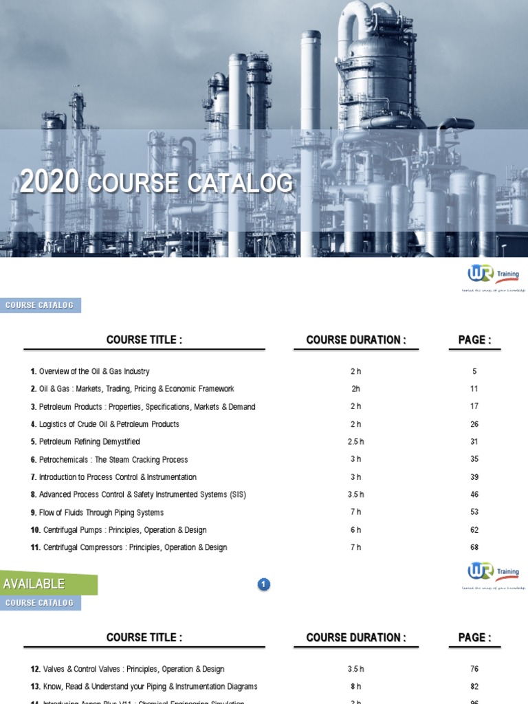 1.26 2020 Course Catalog | PDF | Oil Refinery | Cracking (Chemistry)