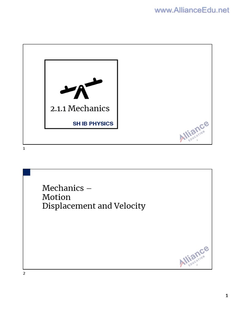 IB Physics: Mechanics Basics | PDF | Velocity | Speed
