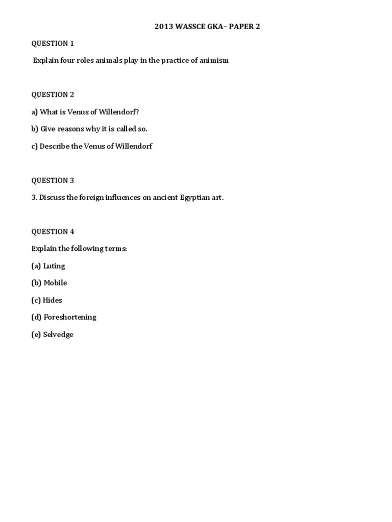 2013 Wassce Gka - Paper 2 PDF | PDF