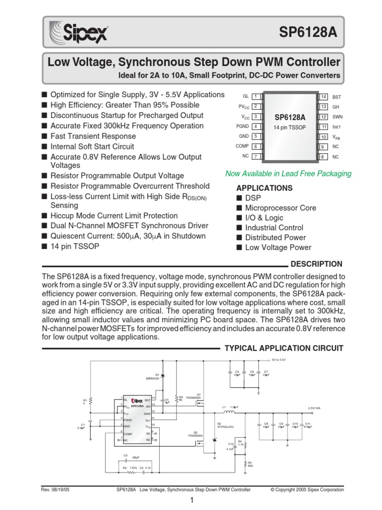 Low Voltage, Synchronous Step Down PWM Controller: Ideal For 2A To 10A ...