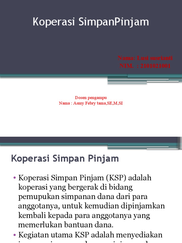 Koperasi Simpan Pinjam | PDF