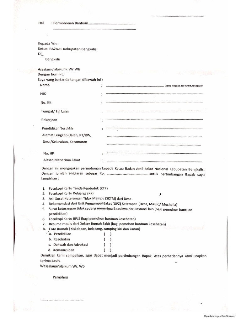 Formulir Bantuan PDF | PDF