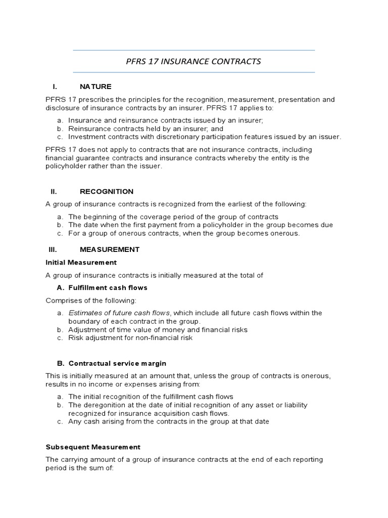 Pfrs 17 Insurance Contracts | PDF | Insurance | Reinsurance
