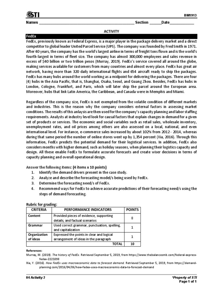 04 Activity 2 (4) LM | PDF | Fed Ex | Airline Hub