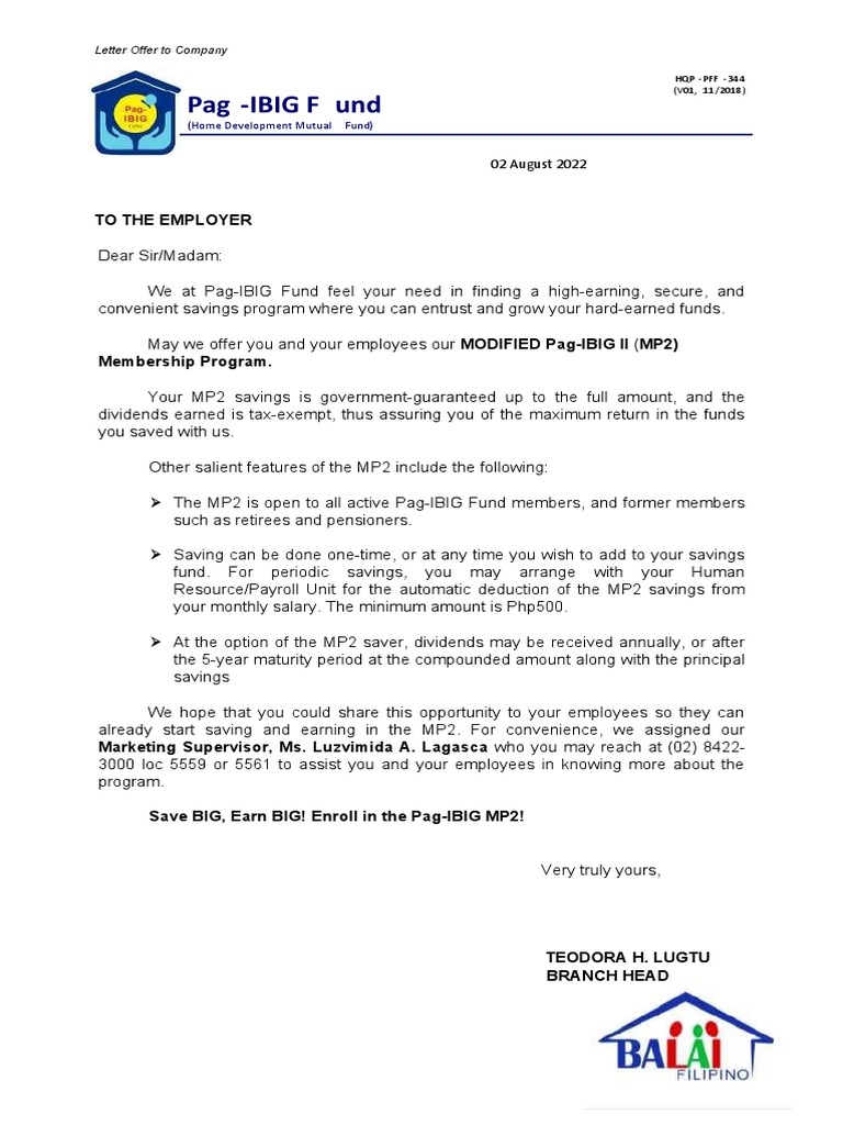 Pag-IBIG MP2 Savings Program Offer | PDF