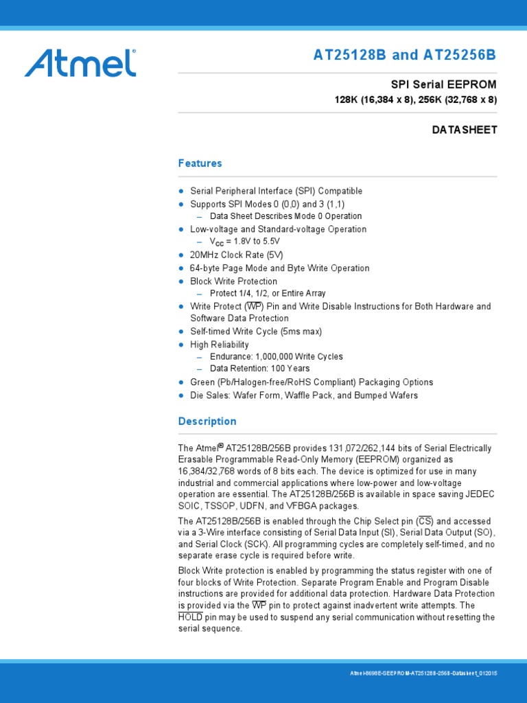 At25128b 5eb PDF | PDF | Computer Engineering | Electronic Engineering