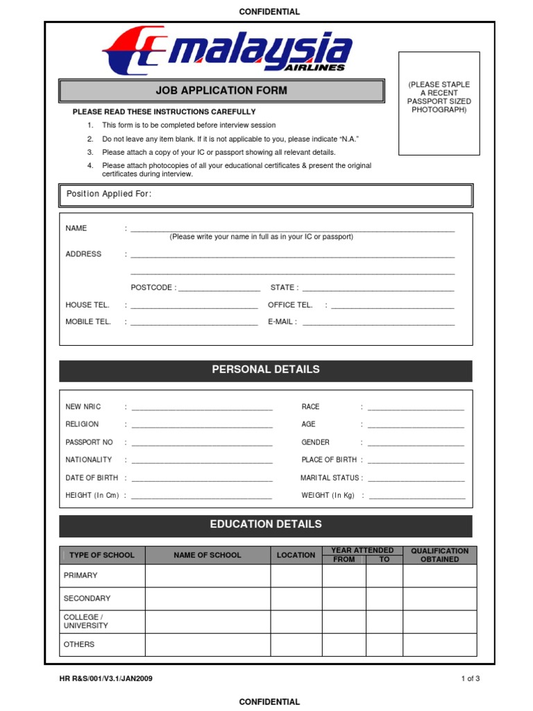 Application Form Mas | PDF