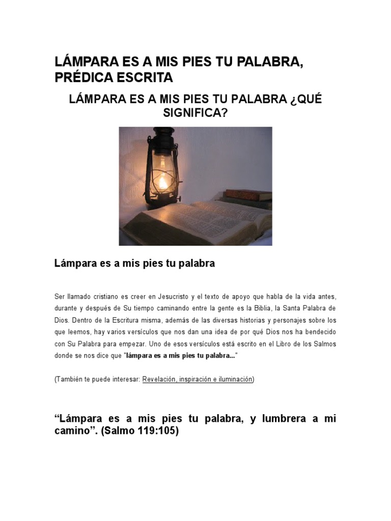 LÁMPARA ES A MIS PIES TU PALABRA | PDF | Biblia | Dios