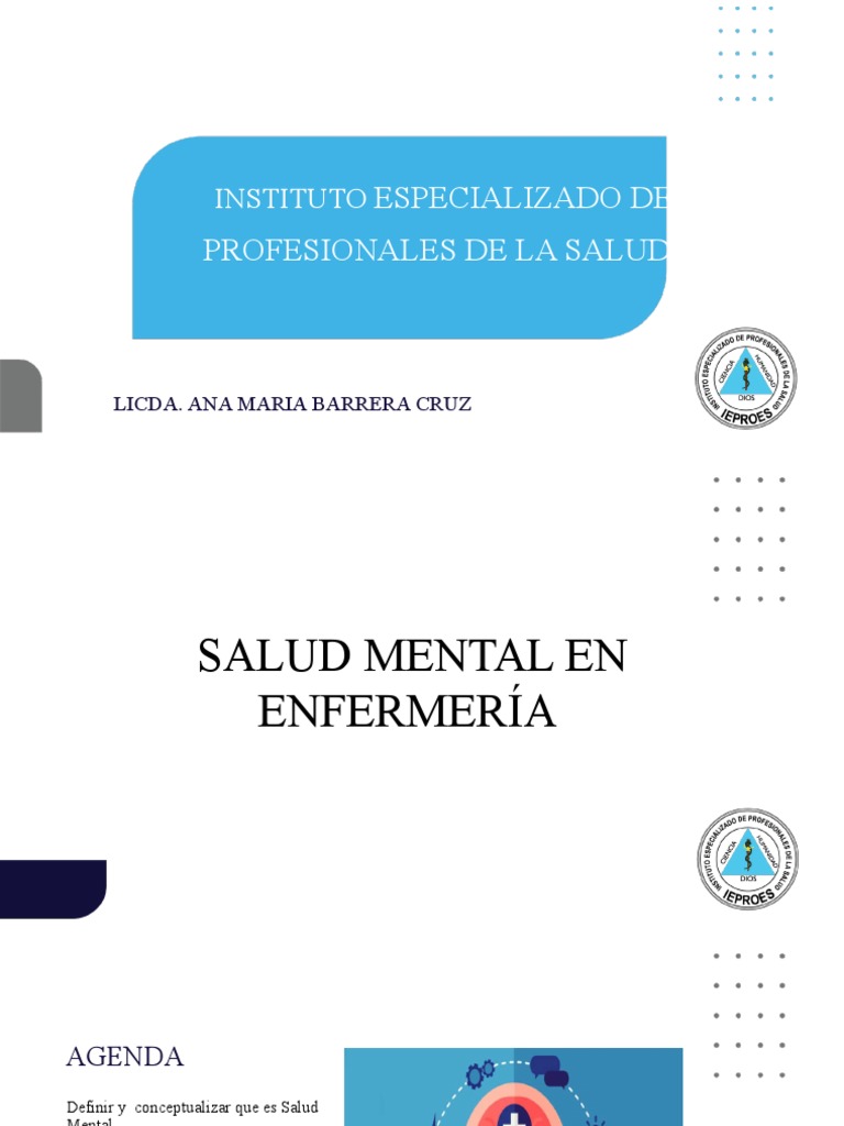 Salud Mental en Enfermeria | PDF | Salud mental | Trastorno mental