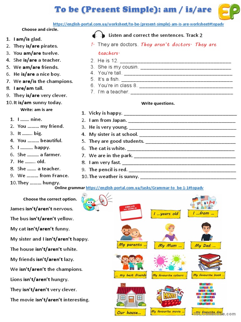 To Be (Present Simple) - Am Is Are | PDF | Linguistics