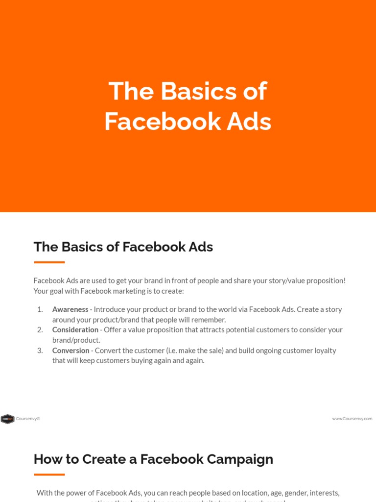 The Basic of Facebook Ads | PDF | Facebook | Brand