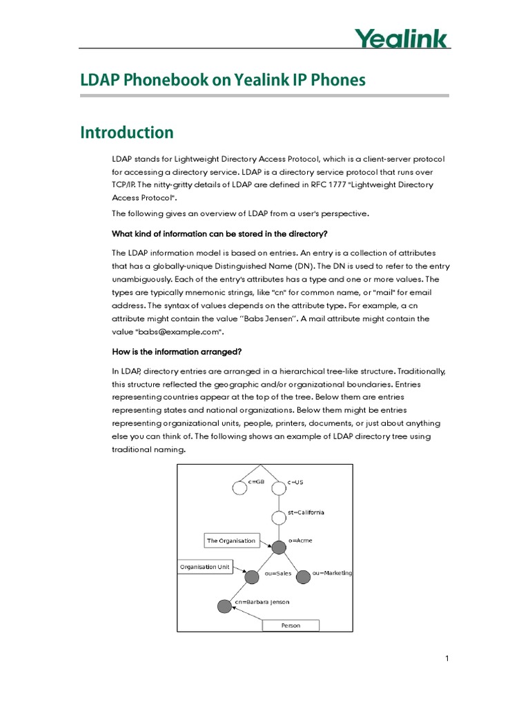 Yealink Rubrica LDAP PDF | PDF | Active Directory | Computer Networking